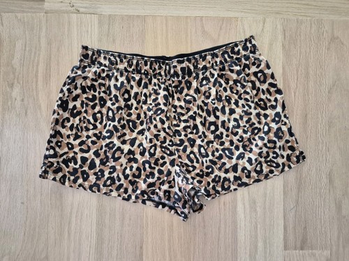 Womens Cheetah Leopard Print Pull On Sleep Shorts Pink Victorias Secret Sz M | eBay