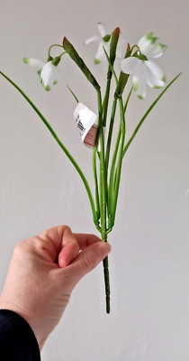 Artificial Faux Snowdrops 30cm bush spray winter | eBay UK
