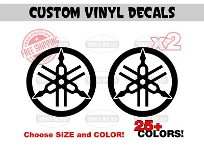 2x YAMAHA Logo Decals YAMAHA Stickers Tuning Fork PWC Jetski ATV UTV ...