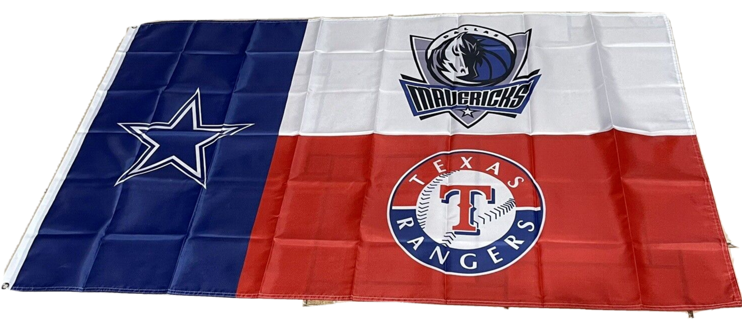 Dallas Cowboys Mavericks Rangers Flag 3x5 foot Texas Mavs Red White ...