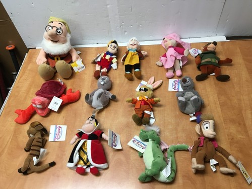 Lot of 13 Disney Store Mini Bean Bag Plush 8" Pinocchio Pete the Dragon ...