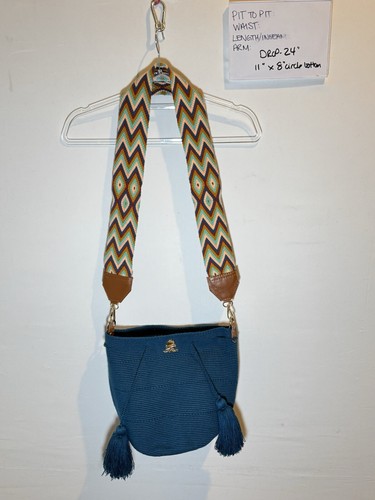 Wapa Handmade Crossbody Bag, Colombian Wayuu Mochilla Blue-Teal ...