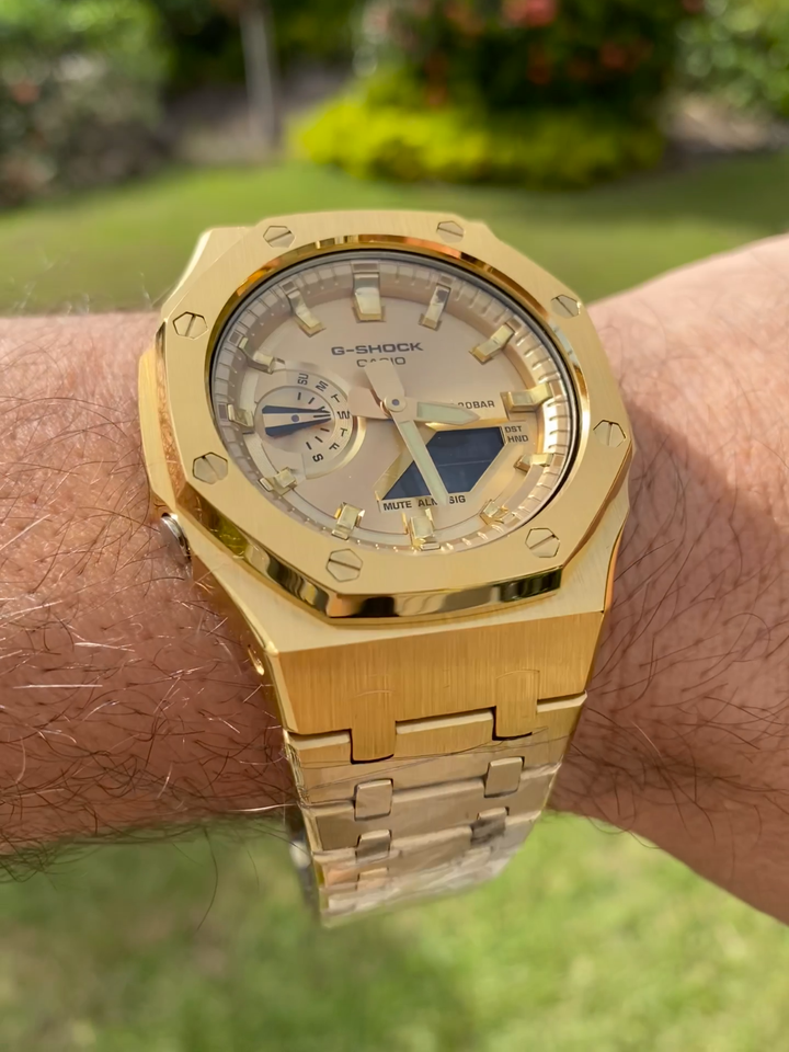 New Casio G-Shock Gold Color GA2100 All Yellow Gold custom MOD | eBay