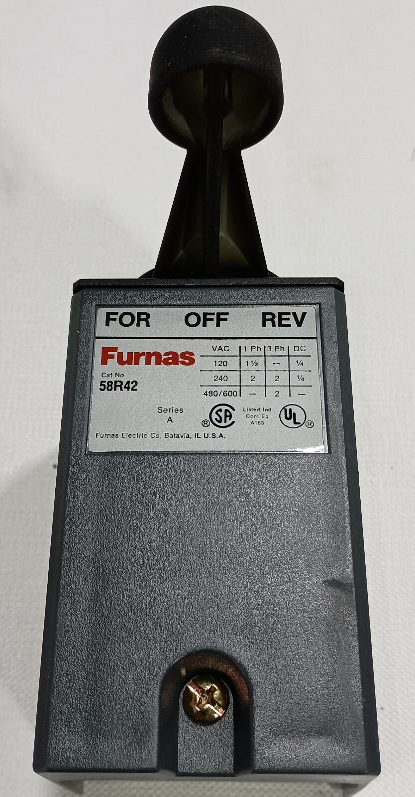 NEW Furnas 58R42 Reversing Drum Switch NEMA 1 600V AC 3 Phase 2Hp ...