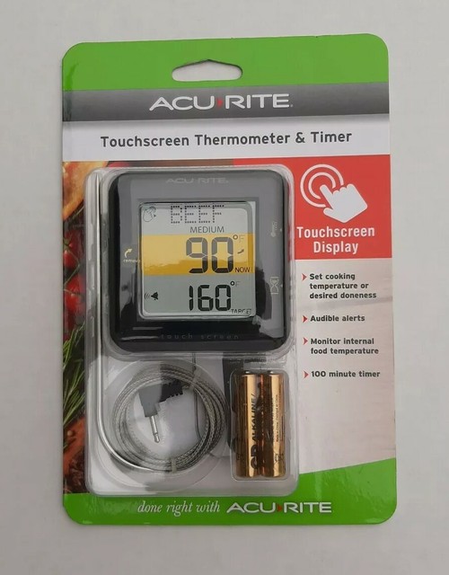 AcuRite Touchscreen Thermometer and Timer for Cooking Digital Display ...