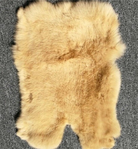 Genuine Naturally Rabbit Skin Yellow Leather Fur Hides Craft Gray Pelts ...