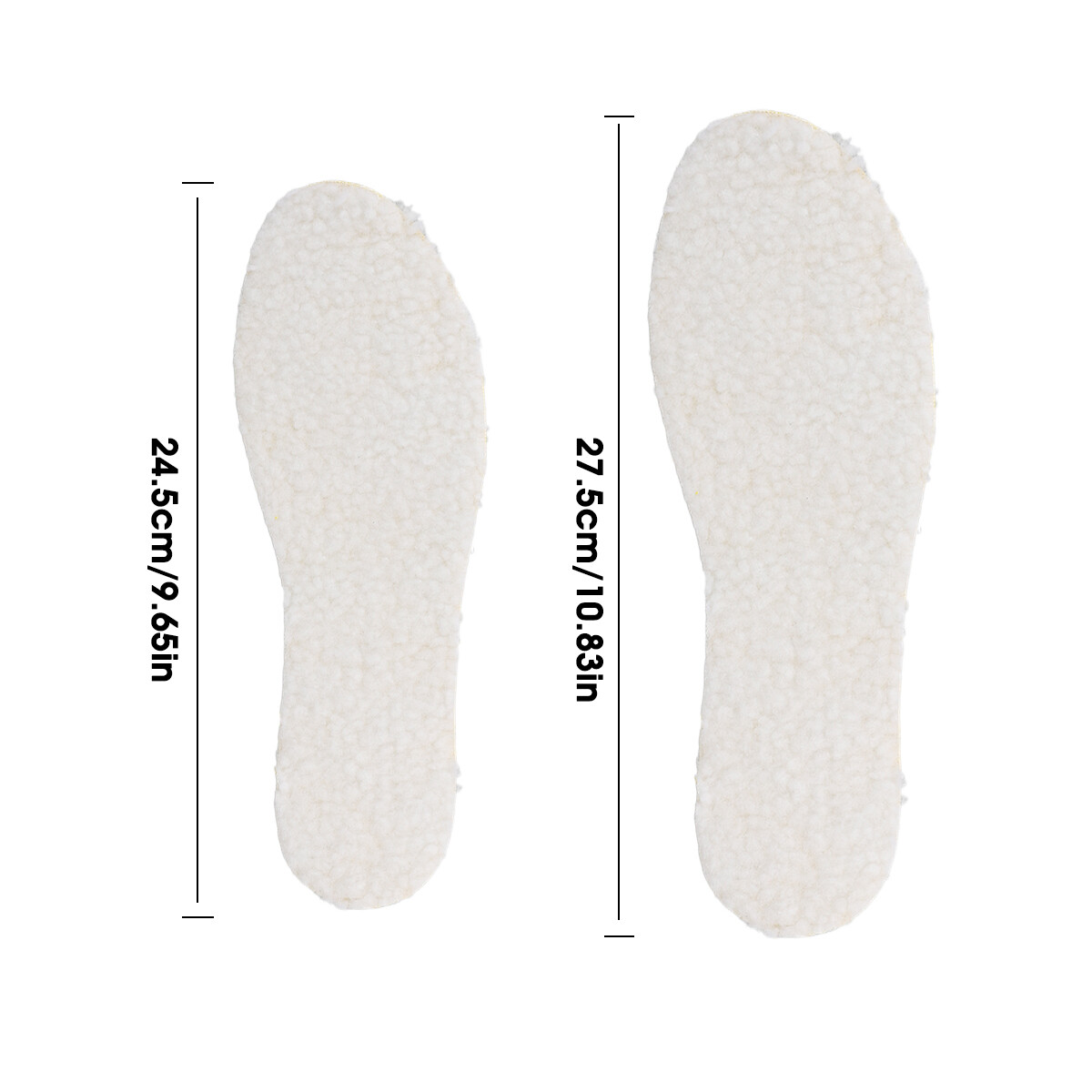 Wool Sheepskin Insoles Thick Fluffy Inner Soles Shoes Boots Inserts ...