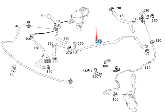 MERCEDES-BENZ E W212 HEATING WATER RETURN LINE RHD A2128300896 ORIGINAL ...