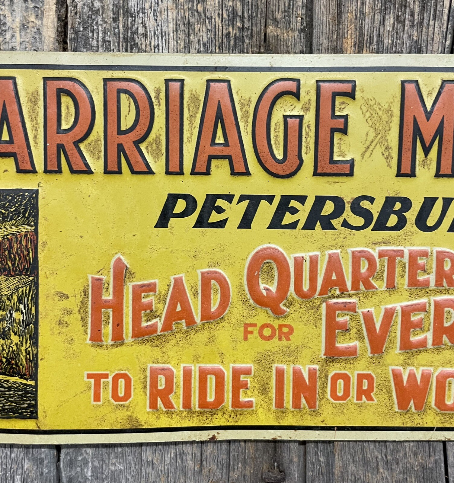 Antique 1900s Embossed Davis Carriage Mfg Co Early Advertising Sign ...