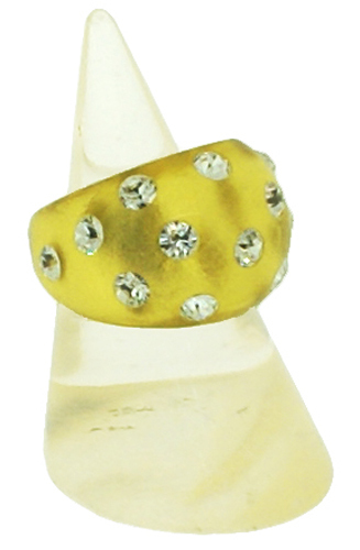 ZSISKA SWAROVSKI CRYSTALS AND 24KT GOLD LEAF INLAY DOMED RESIN RING. | eBay