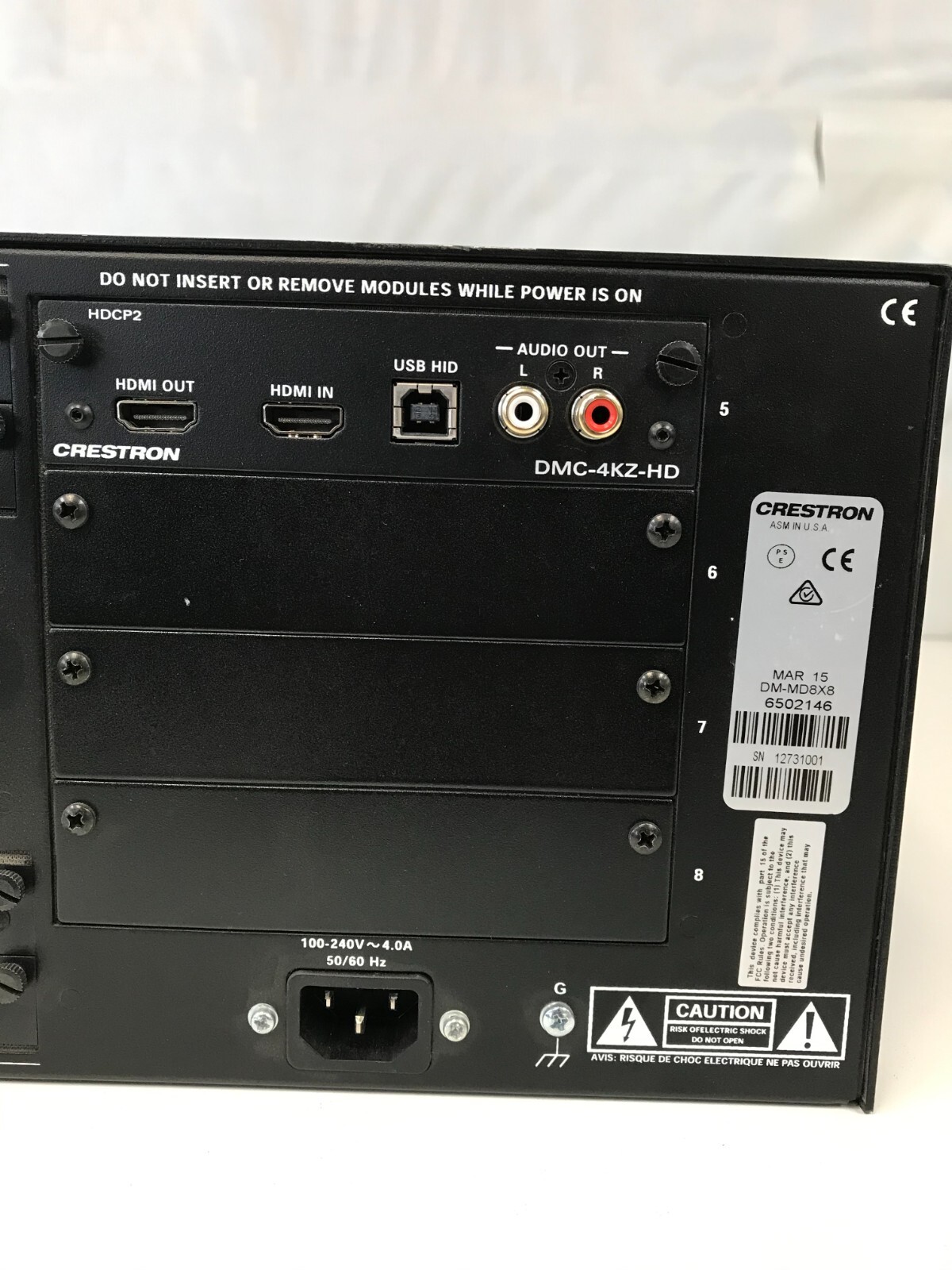 Crestron DM-MD8X8 DigitalMedia Distribution W/Rack Brackets | eBay