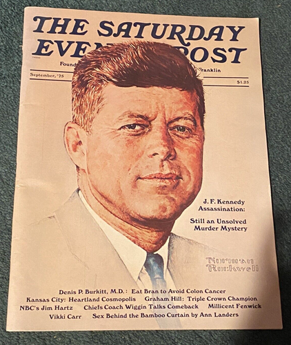 SATURDAY EVENING POST Sep 1975 JOHN F KENNEDY Norman Rockwell Portrait ...