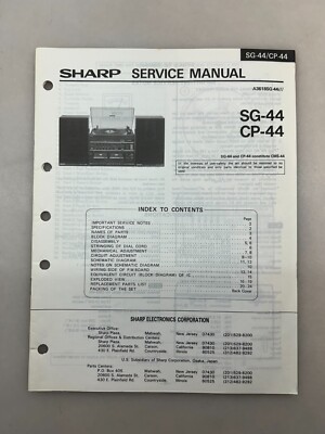 Sharp SG-44 CP-44 Original Service Manual Free Shipping | eBay