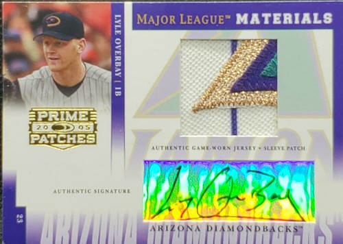 LYLE OVERBAY 2005 Prime Patches DUAL AUTO Jersey SLEEVE LOGO PATCH #1/5 ...
