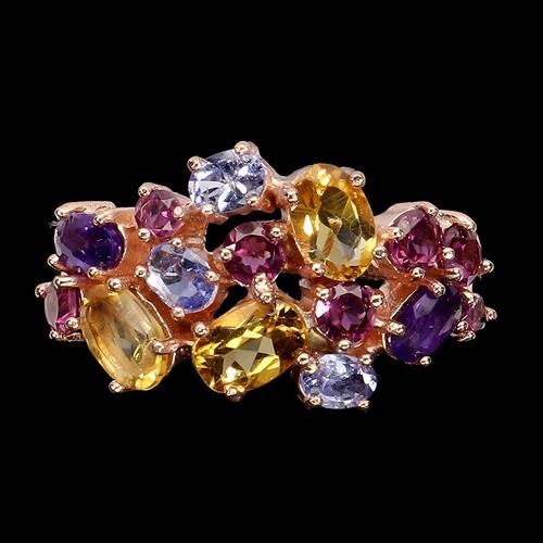 925 Sterling Silver Ring Oval Citrine 6x4mm Amethyst Garnet Tanzanite Jewelry 8 | eBay