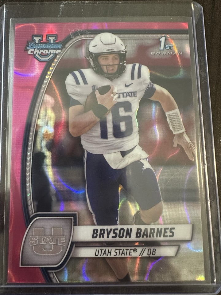 Bryson Barnes 2024 Bowman Chrome University U #29 1st Pink Lava ...