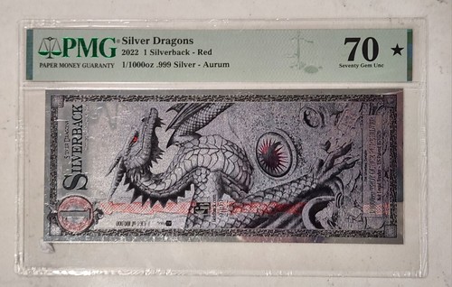 2022 Silverback Silver Dragons Red Edition PMG 70 .999 Silver Aurum Low ...