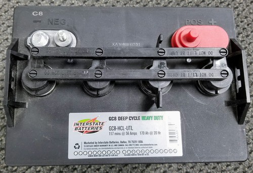 Interstate Batteries GC8HCLUTL 8V 170Ah Reachrgeable Golf Cart Battery ...