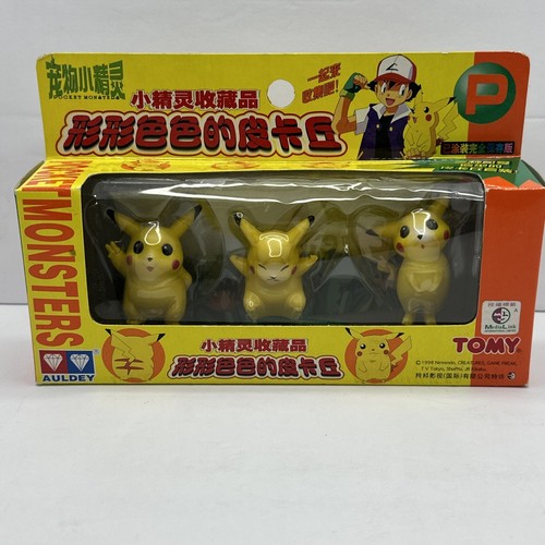 VINTAGE 1998 Pokémon Pocket Monsters Pikachu TOMY Auldey 2" FIGURES Set ...