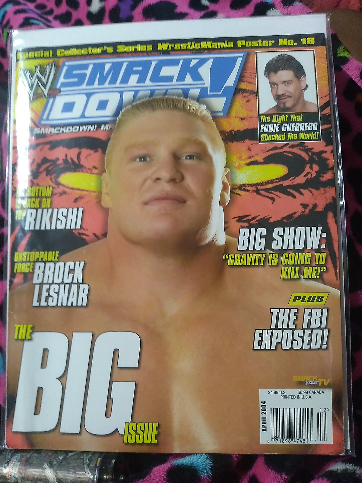 WWE SmackDown Magazine April 2004 Brock Lesnar Cover with Poster Nice ...
