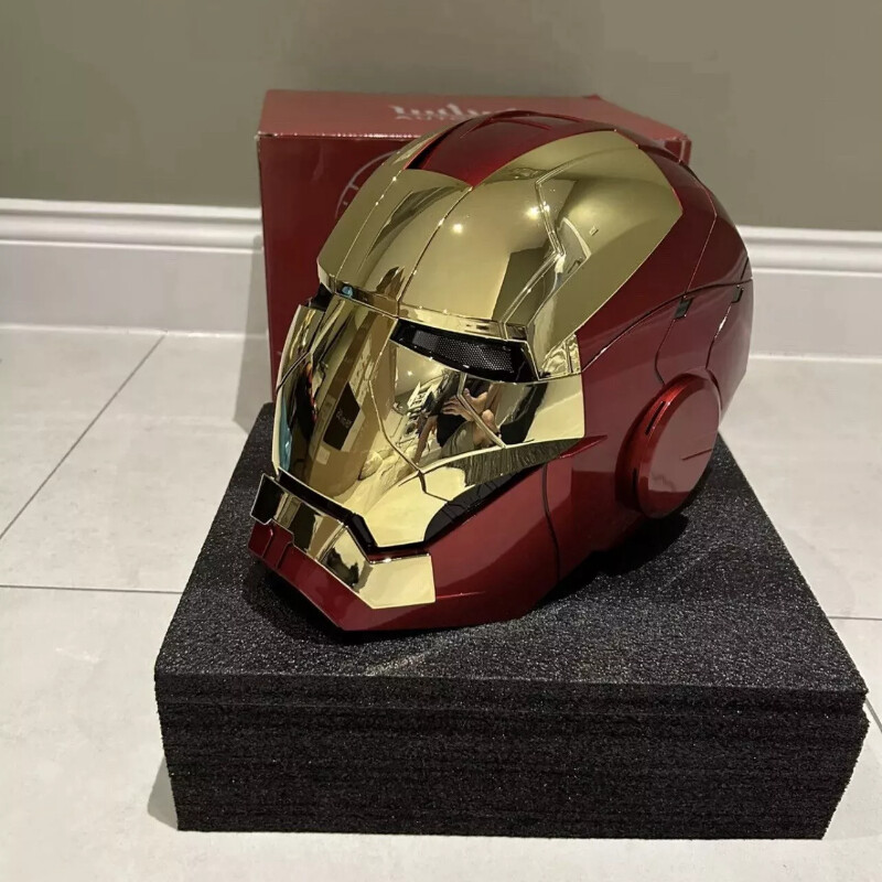 Iron Man Gold MK5 Helmet Electronic Voice Activated Open&Close Mask ...