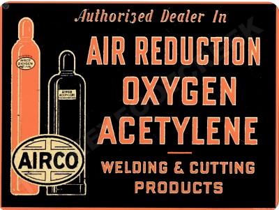 Airco Oxygen And Acetylene 9" x 12" Metal Sign | eBay