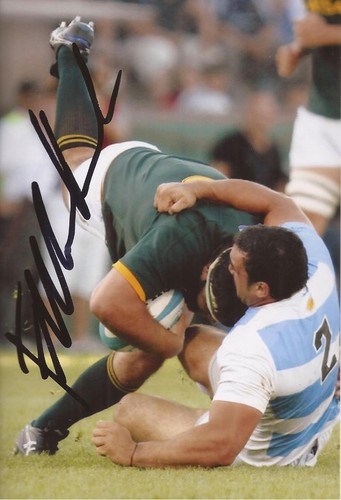 SOUTH AFRICA RUGBY: FRANS MALHERBE SIGNED 6x4 ACTION PHOTO+COA ...