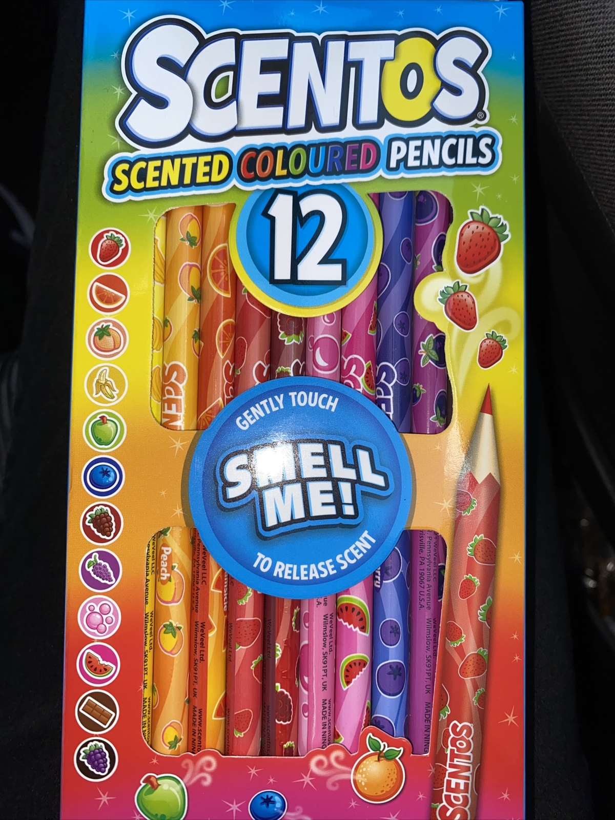 Scentos Touch Activated Fruit Scented Colouring Pencils 12pk School ...