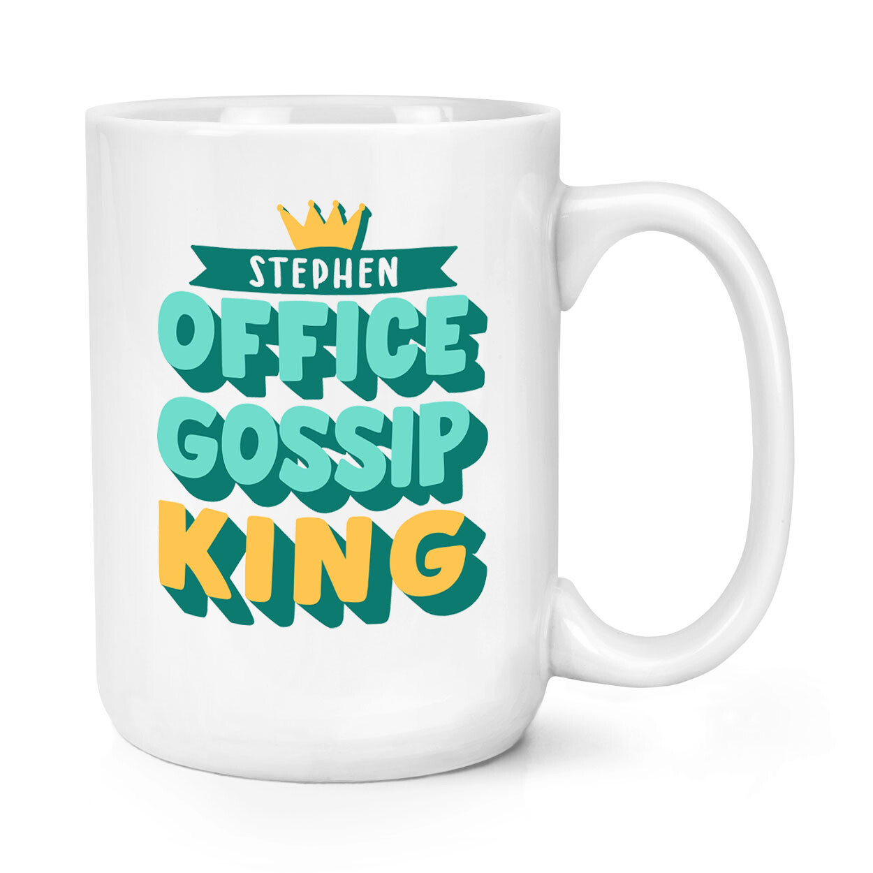 Personalised Office Gossip King 15oz Large Mug Cup Funny Joke Work ...