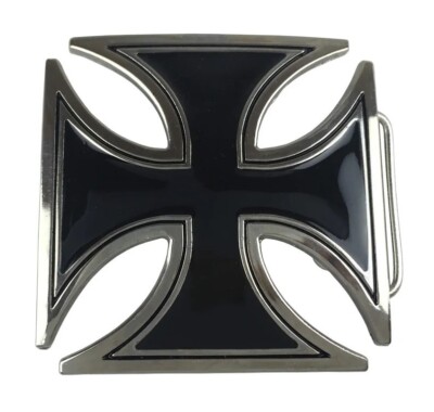 IRON CROSS BELT BUCKLE maltese cross chopper motorcycle outlaw biker ...