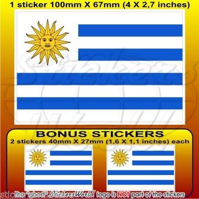 URUGUAY Drapeau Uruguayen Stickers Autocollants 100mm x1 + 2 BONUS | eBay