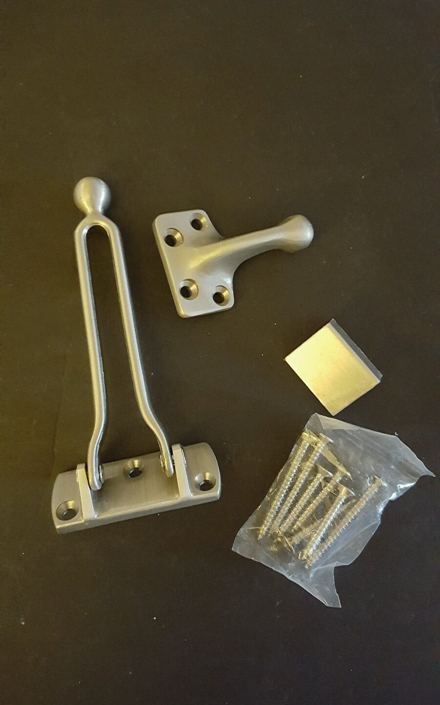 2-1/16" Cast Brass Door Slide Security Lock Satin Nickel 874326 | eBay