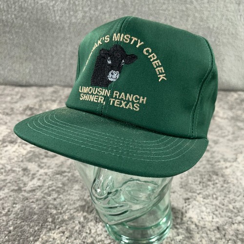 Vintage Texas Ranch Hat Cap Mens Snapback Green Cow Logo 90s Made In ...