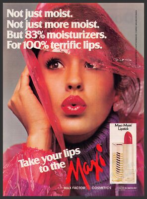 Maxi-Moist Lipstick 1980s Print Advertisement 1981 Ooooh Lips | eBay
