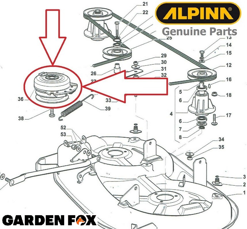 Genuine ALPINA BT98 SD Ride On Mower BLADE CLUTCH ASSY 118399063/0 | eBay