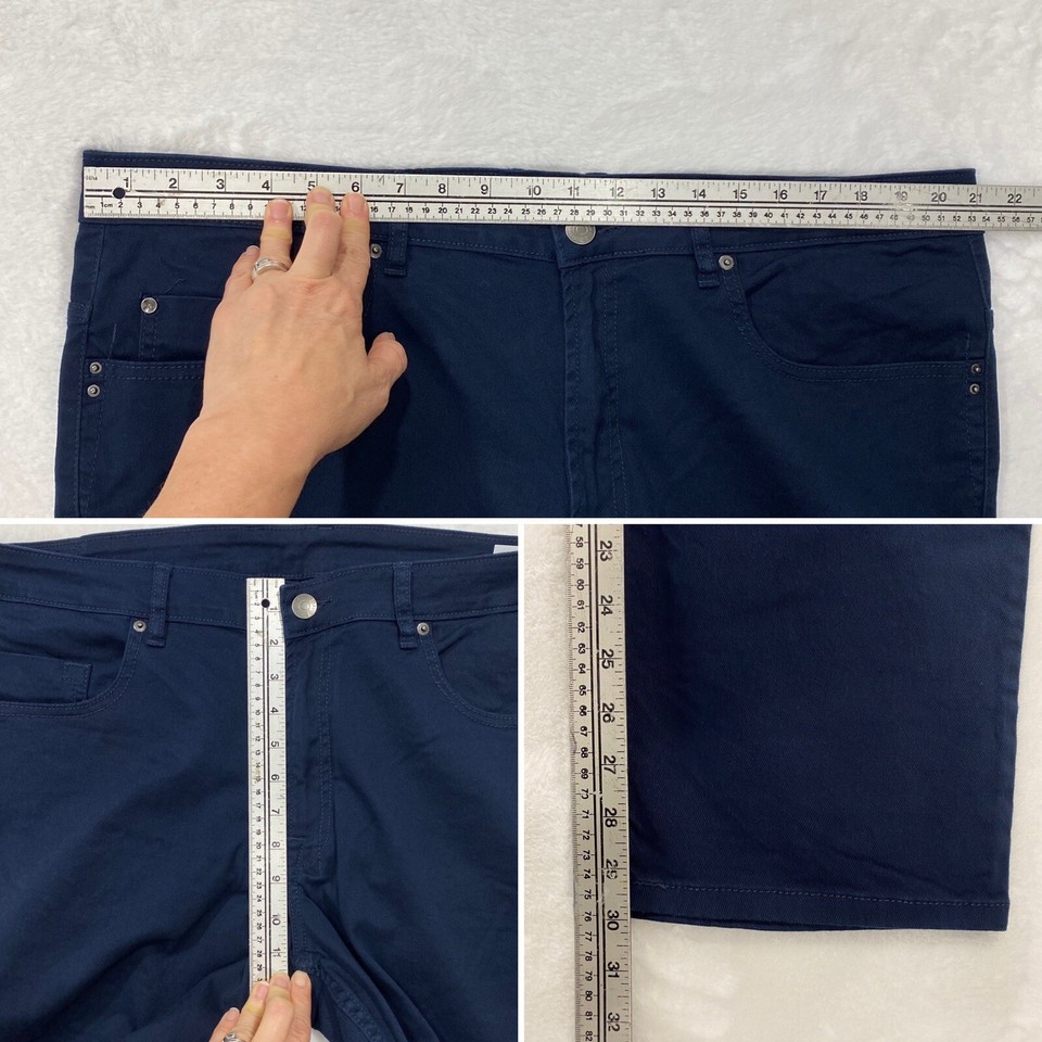 Buffalo SAM Navy Blue Denim Jeans Men's 40 x 30" Slim Fit Straight Leg ...