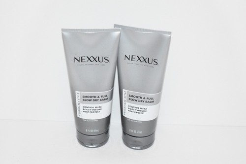 Lot of 2 Nexxus Smooth & Full Blow Dry Balm Frizz Control Heat Protect ...