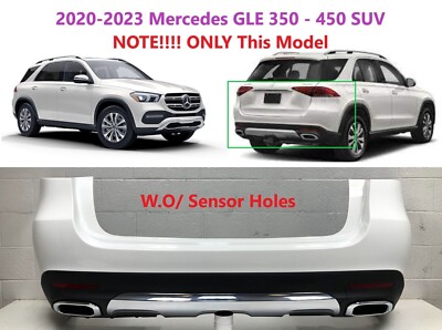 2020 2021 2022 2023 Mercedes GLE 350 450 SUV Rear Bumper (Polar White ...