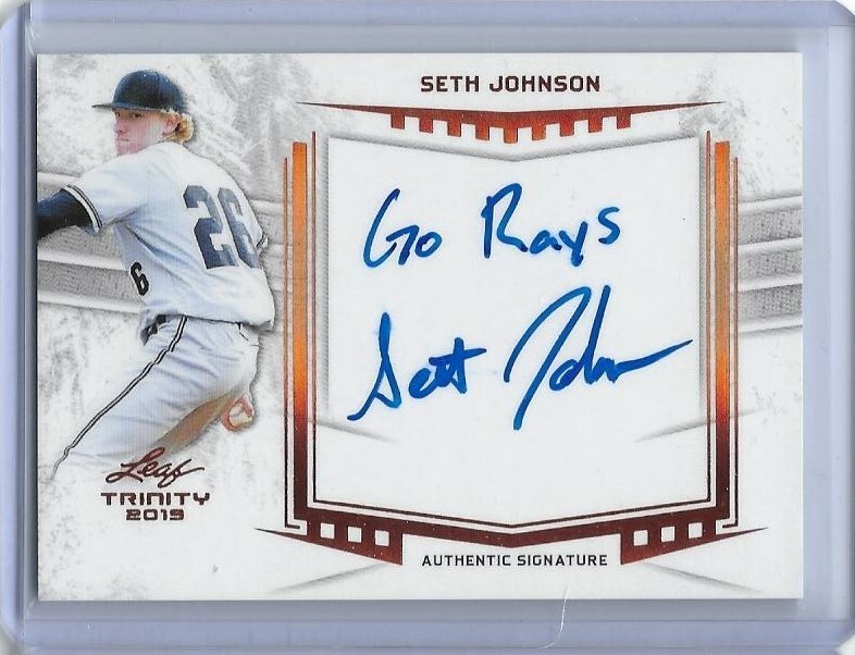 2019 Leaf Trinity SETH JOHNSON Inscription Bronze Foil Auto RC Phillies ...