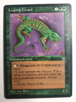 Leaping Lizard MTG Vintage 1995 Green Creature Card Magic the Gathering | eBay