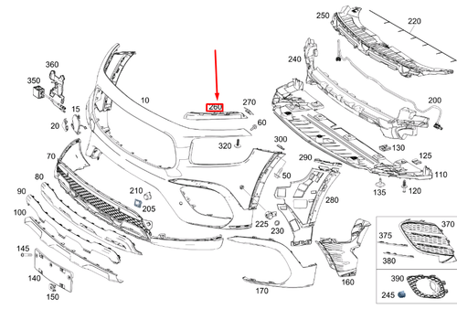 MB GLB X247 Front Upper Left Bumper Face Bar Carrier A2478856700 NEW ...