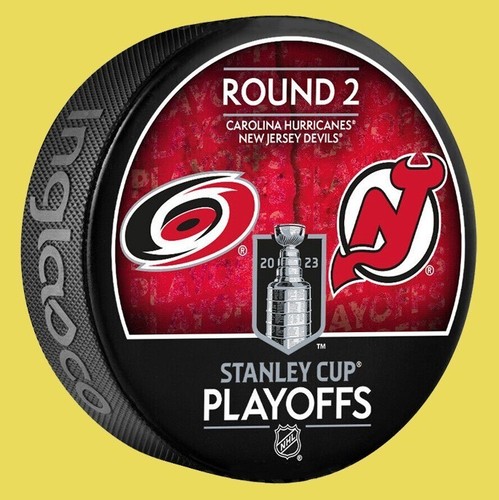 2023 STANLEY CUP PLAYOFFS DUELING PUCK N.J. DEVILS CAROLINA HURRICANES ...