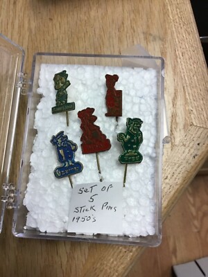 1950’s Flintstones Stick Pins Set of 5 | eBay
