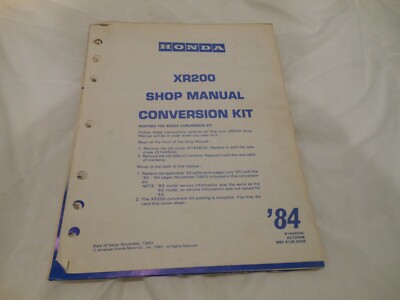 Honda OEM XR200 SHOP Manual Conversion Kit 1984 7 PAGES | eBay