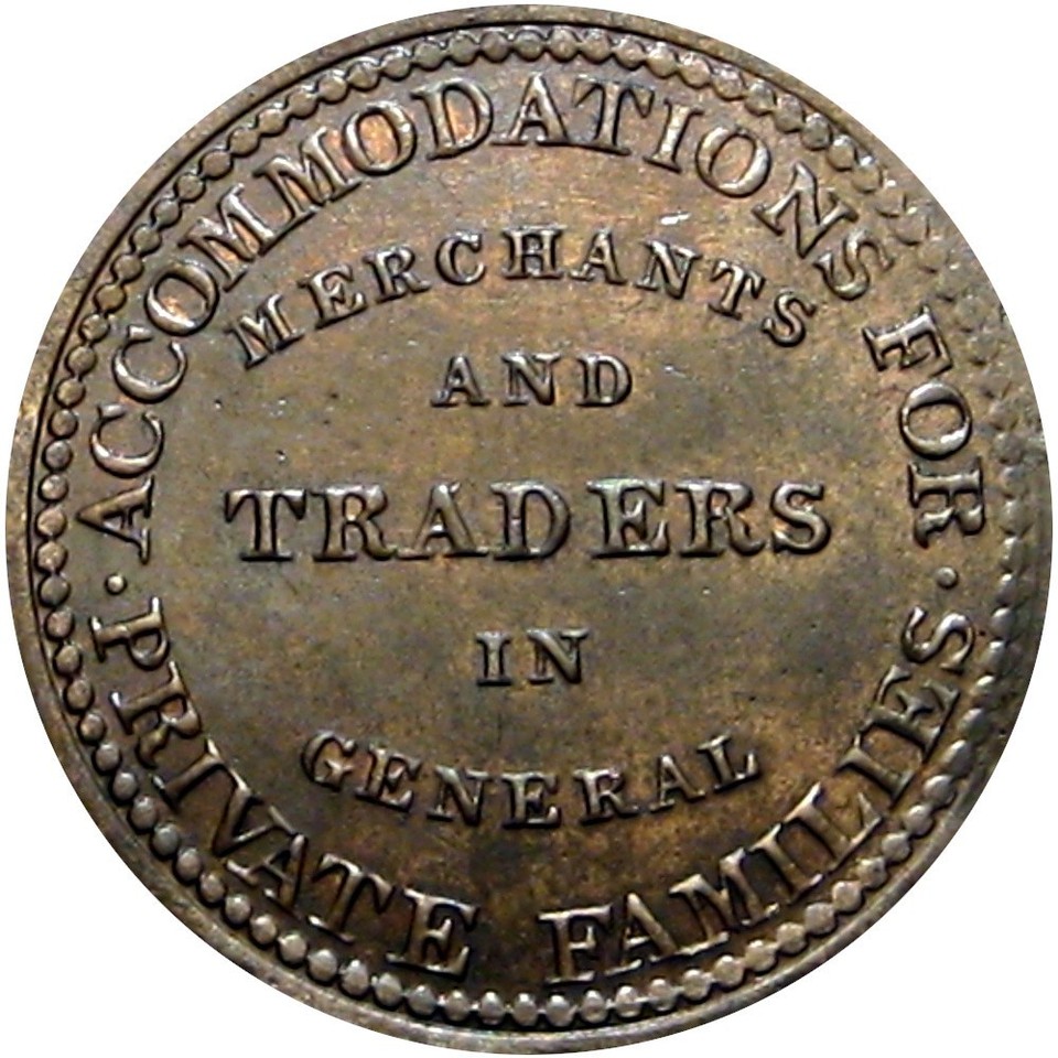 1834 New York City Hard Times Token Congress Hall Hotel HT-337 R3 Low ...