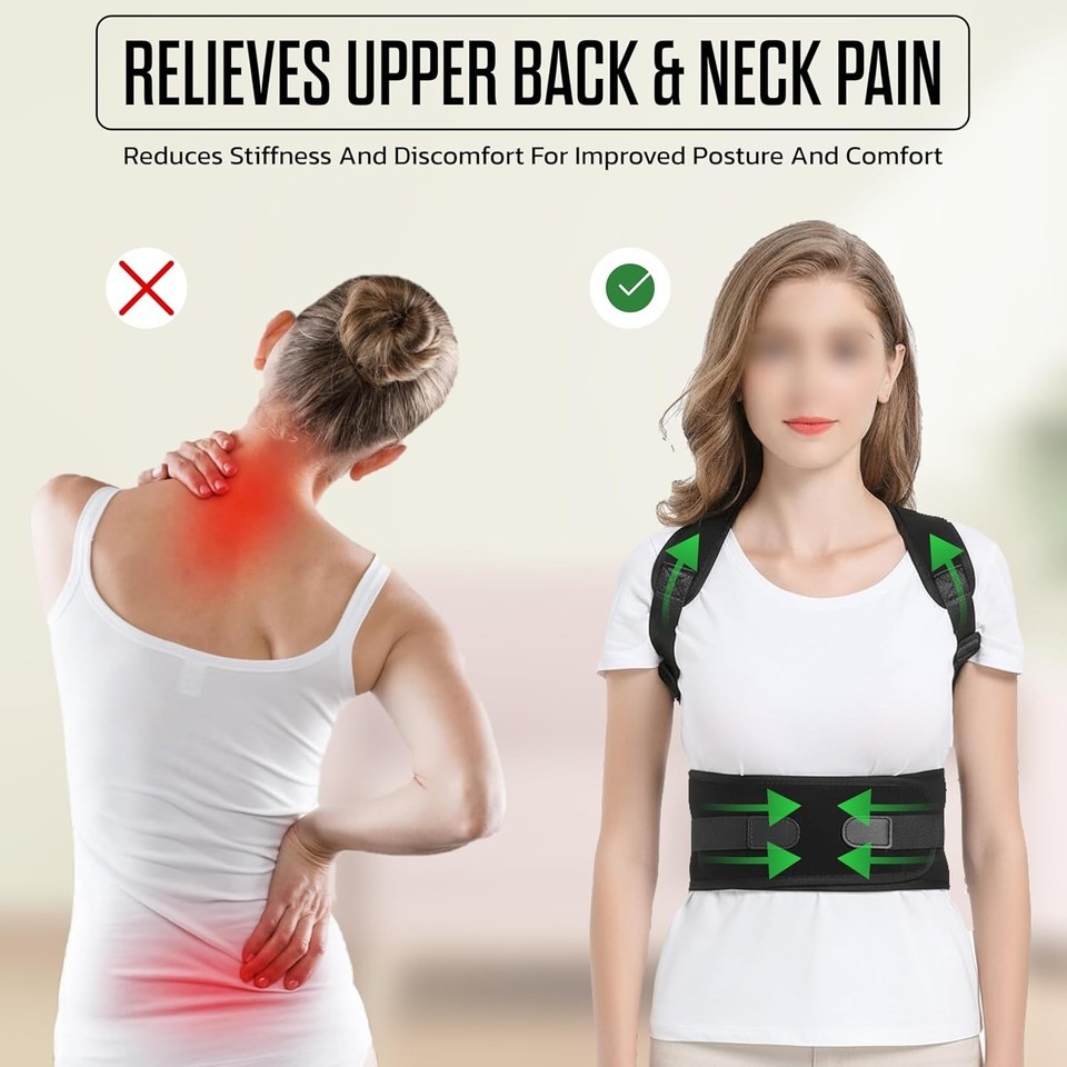 Full Back Posture Corrector for Women & Men - Posture Back Brace (XXX ...