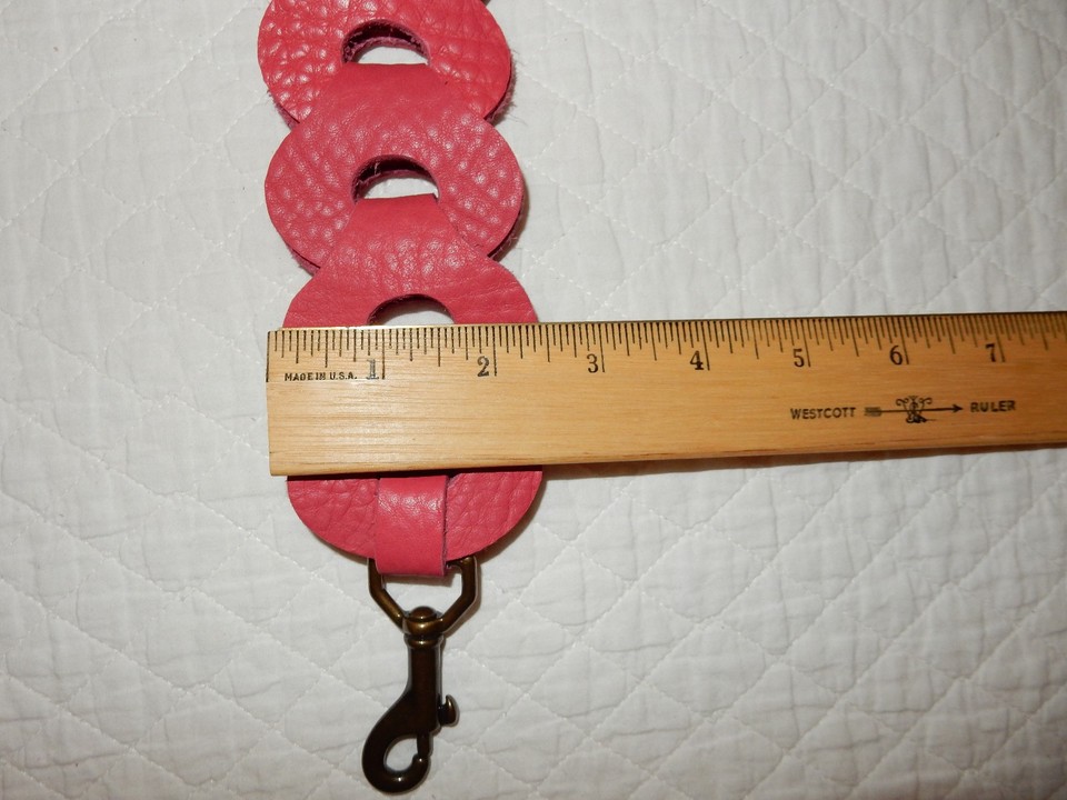 Go Forth Goods Pink Oval Pebbled Leather Link Purse Bag Strap - Made in ...