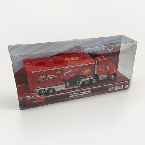Disney Cars Mack Hauler Truck Trailer 1:55 Lightning McQueen Rust-eze ...