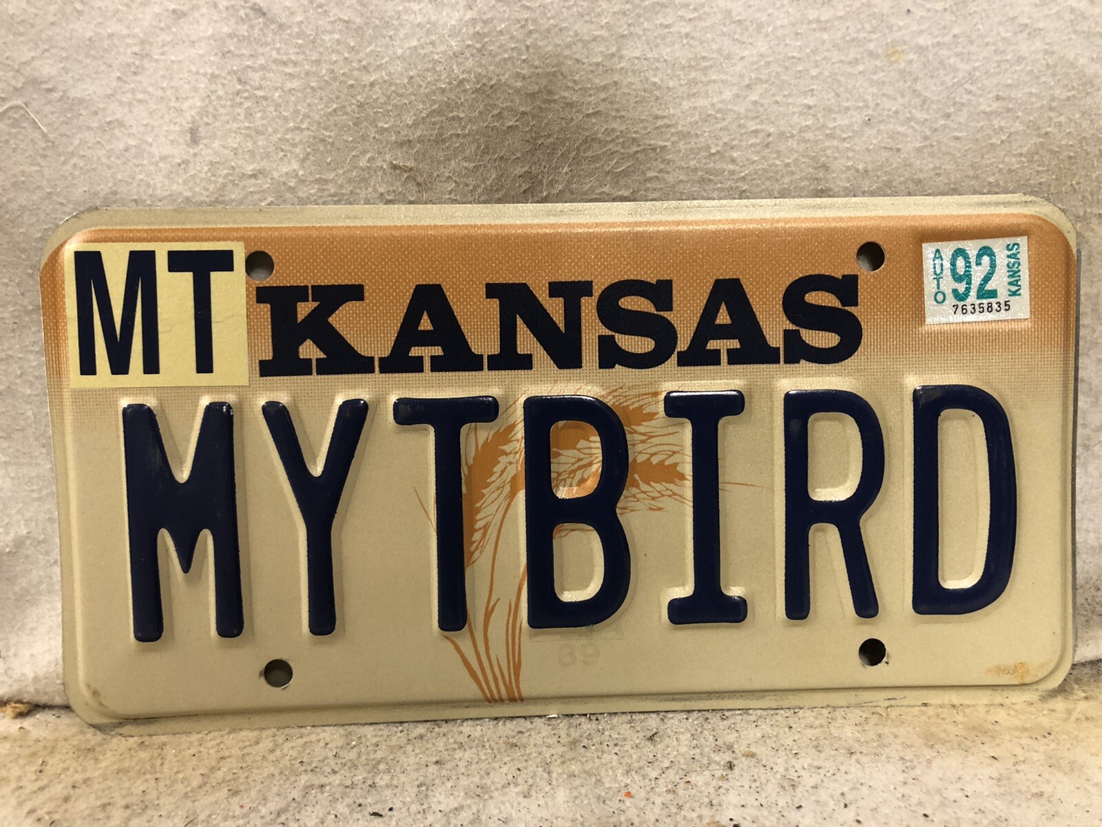 1992 Kansas Vanity License Plate “MYTBIRD” | eBay