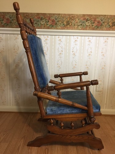 Antique Eastlake Victorian Turned Walnut Platform Rocking Chair c. Late ...